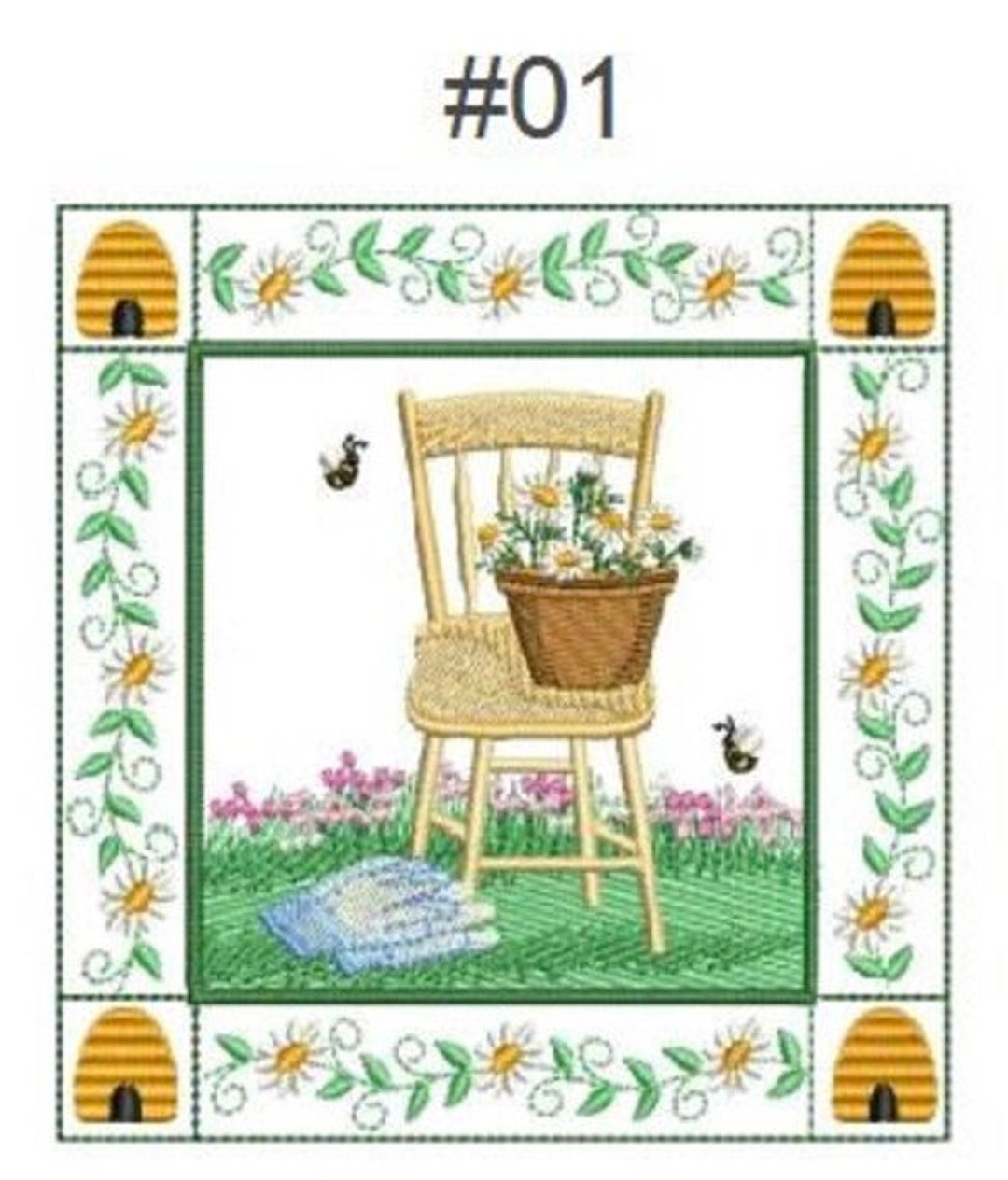 Embroidered Quilt Blocks - Garden Block Quilt Blocks - Choose Your ...