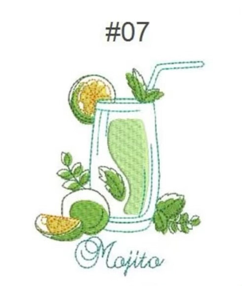 Embroidered Quilt Blocks Cocktail Drinks Quilt Blocks - Etsy