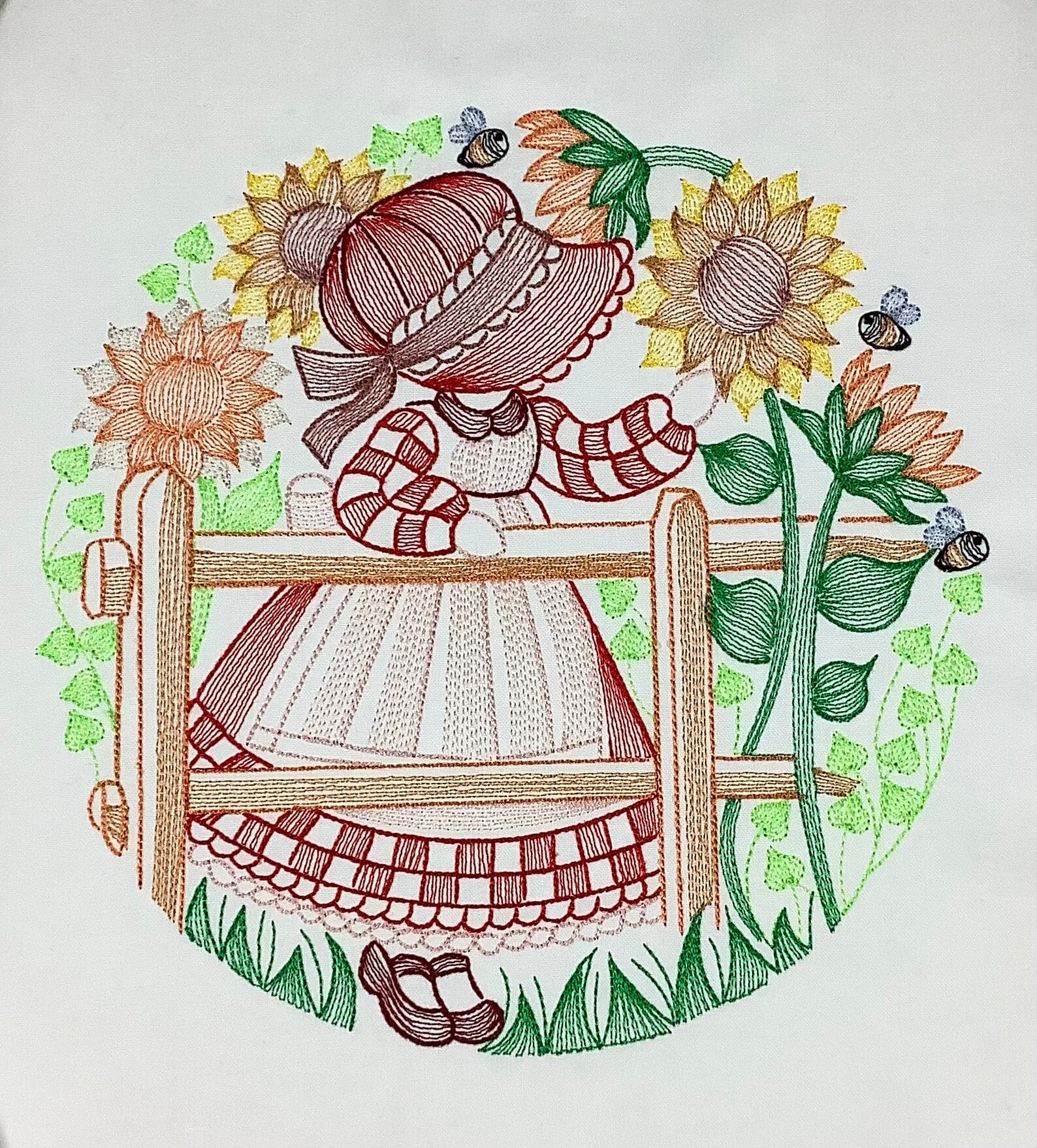 Embroidered Quilt Blocks Sun Bonnet Sue Quilt Blocks Choose Your ...