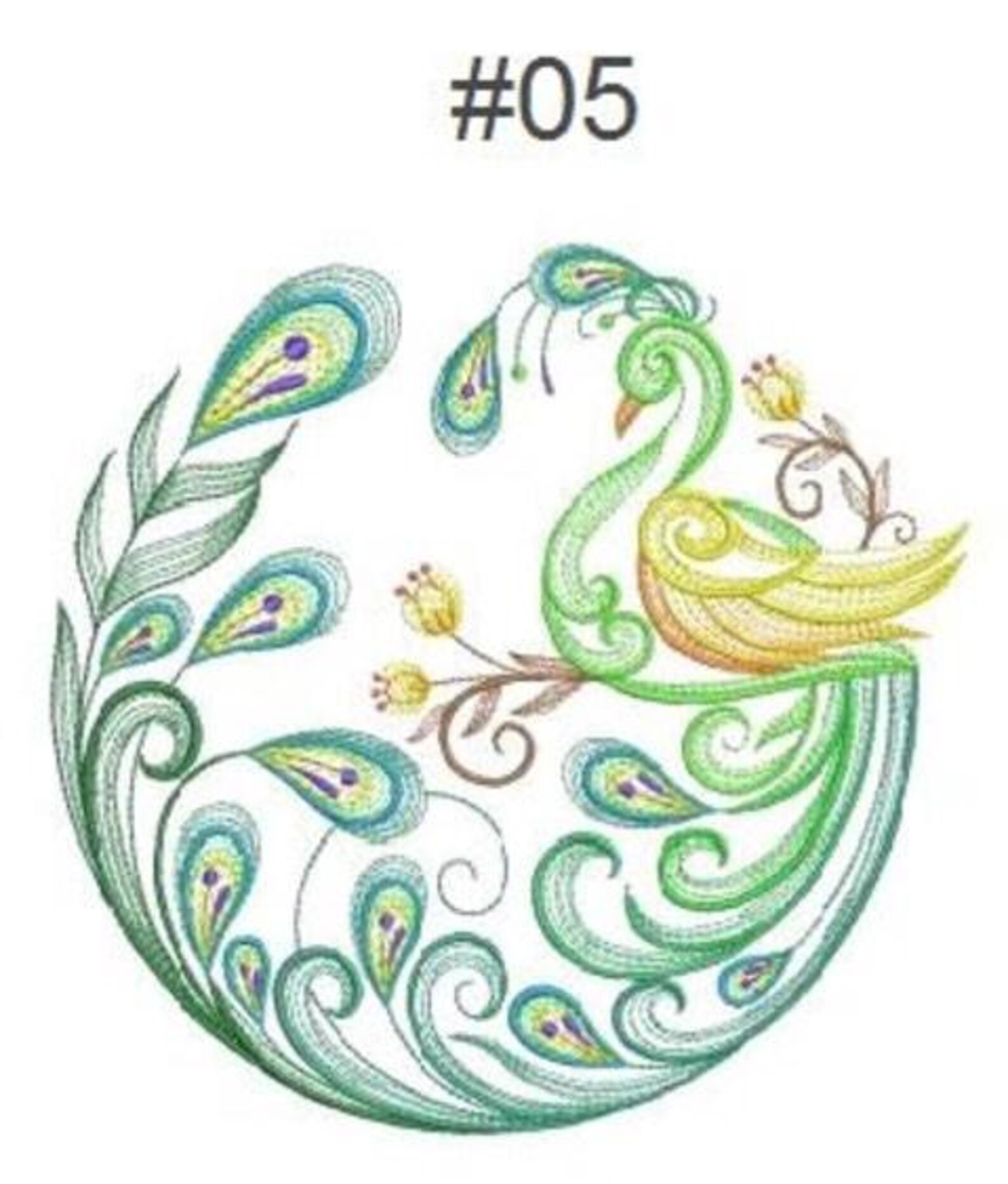 Embroidered Quilt Blocks Filigree Peacock Quilt Blocks Choose Your ...