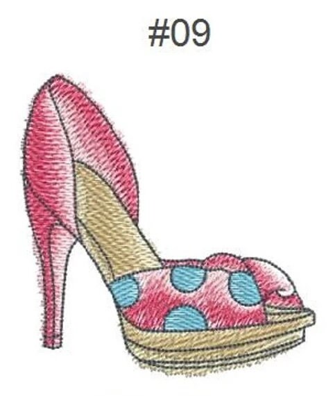 Embroidered Quilt Blocks - High Heels Quilt Blocks - Shoe Quilt Blocks ...
