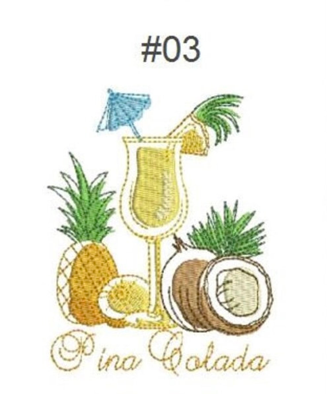 Embroidered Quilt Blocks - Cocktail Drinks Quilt Blocks - Choose Your ...