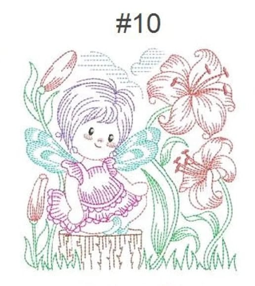 Embroidered Quilt Blocks Vintage Flower Fairies Quilt Blocks fairy ...