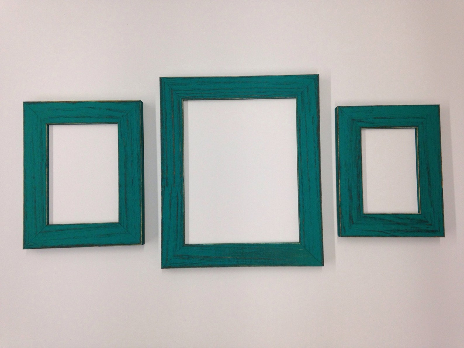 TURQUOISE / TEAL Rustic Wood Picture Frame Reclaimed - Etsy