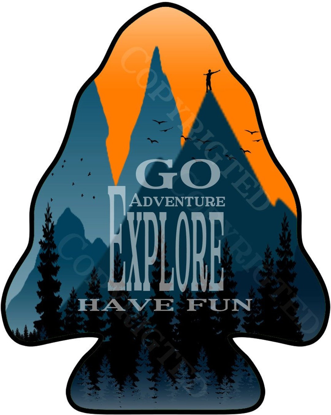 Hiking Outdoor Sticker, Backpacking Sticker, Wilderness Sticker ...