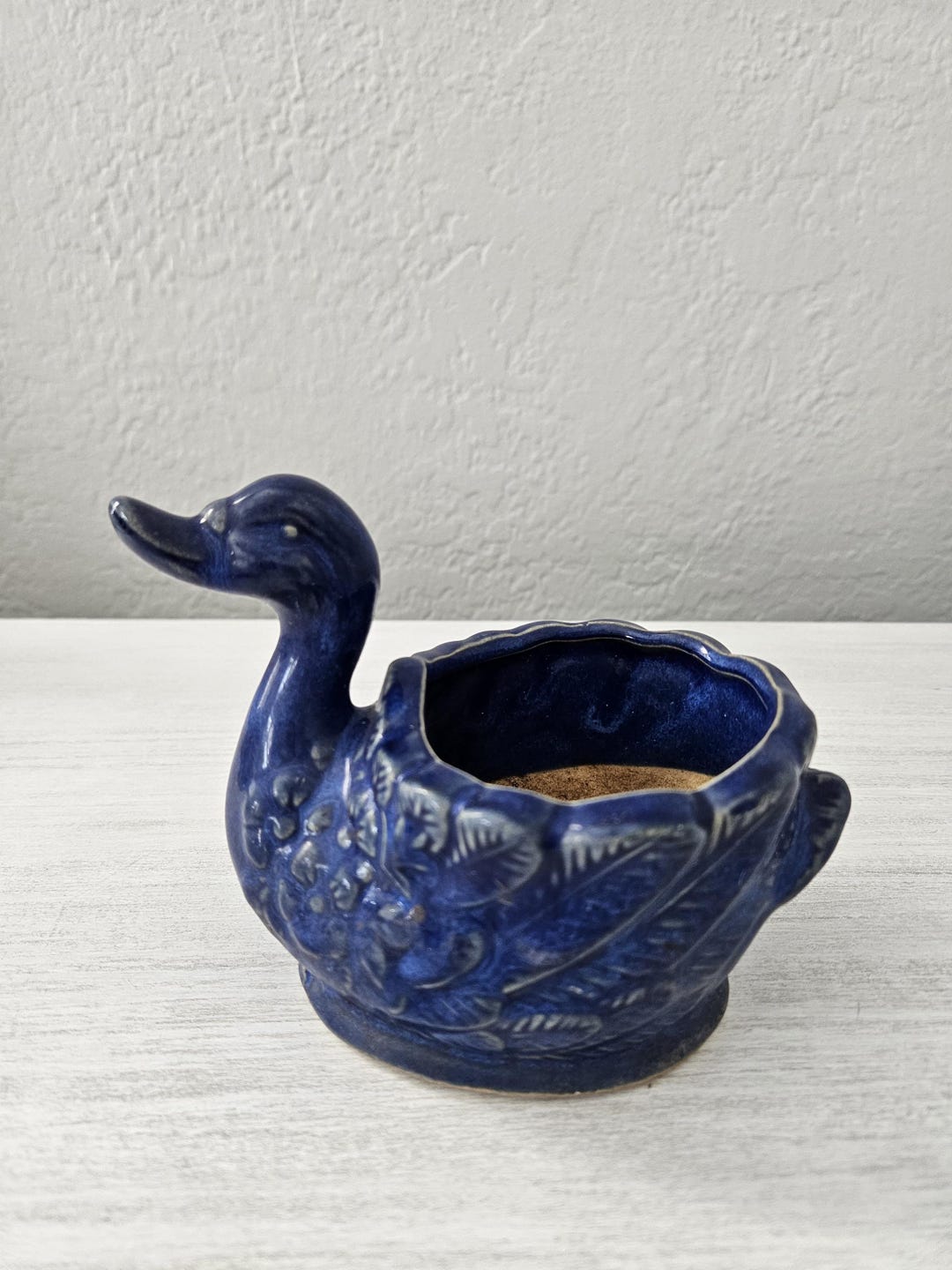 Vintage Small Pottery Blue Bird Planter Pot, Swan - Etsy