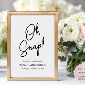 Oh Snap Social Media Sign Printable Hashtag Sign Template - Etsy