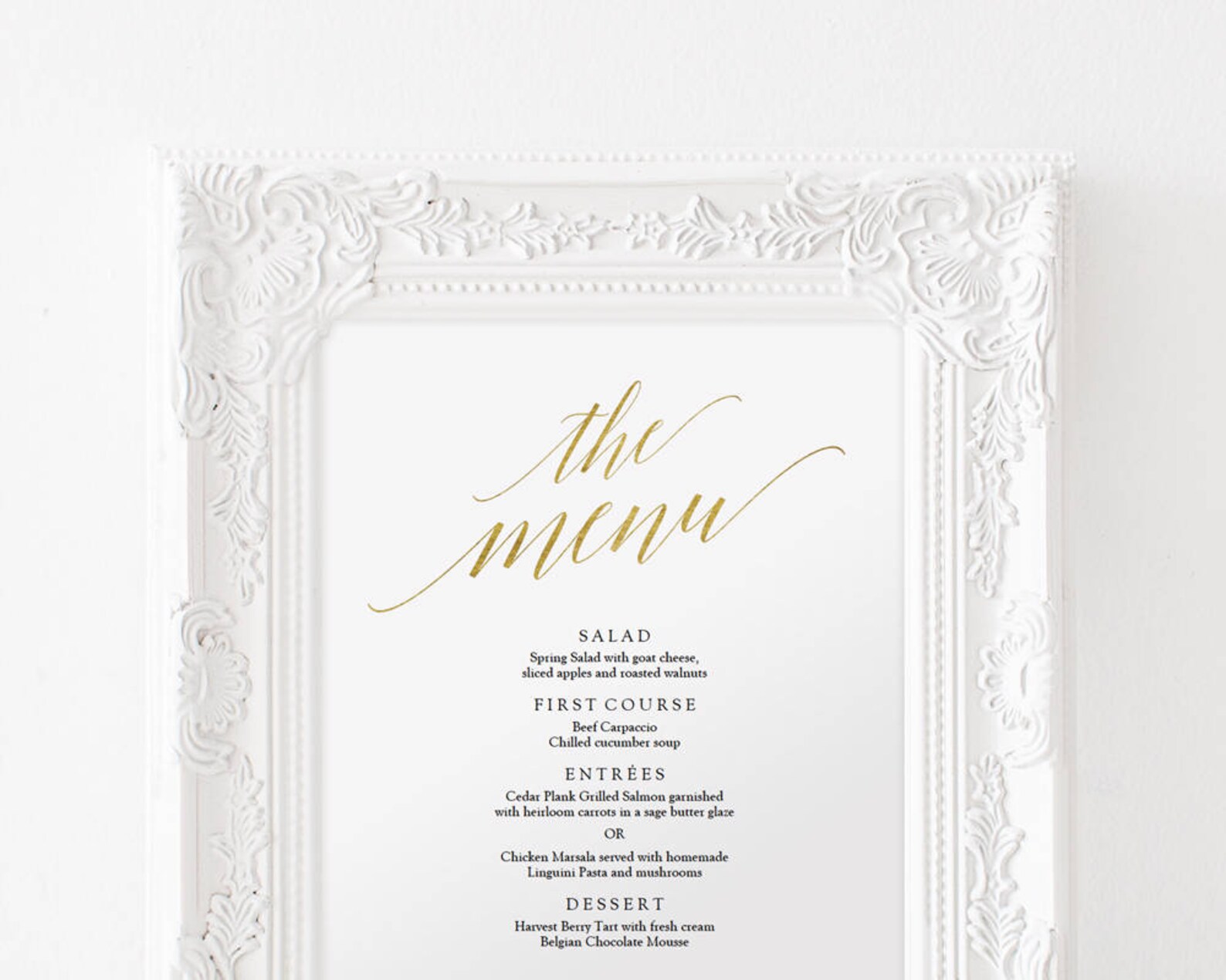 Modern Gold Menu Sign 8x10 Instant Download Printable Gold | Etsy