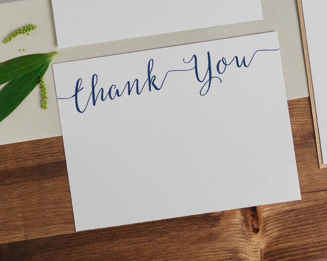 Navy Blue Flat Thank You Card Printable Navy Thank You Card - Etsy