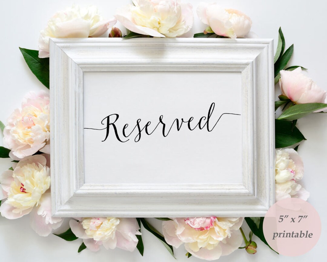 Reserved Sign Printable Template Instant Download DIY - Etsy Hong Kong