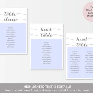 Charcoal Seating Chart Kit Calligraphy Style Script DIY Template ...