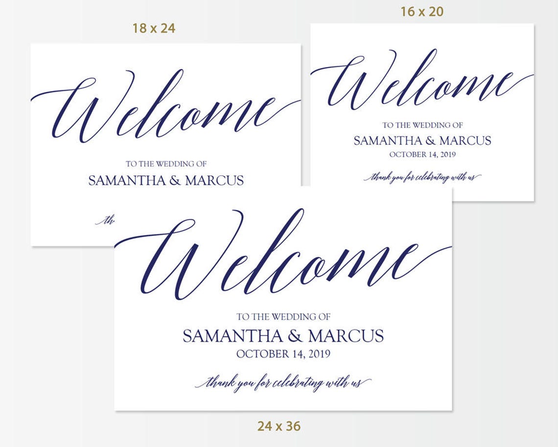 Navy Welcome Sign Poster Printable PDF Poster Instant - Etsy