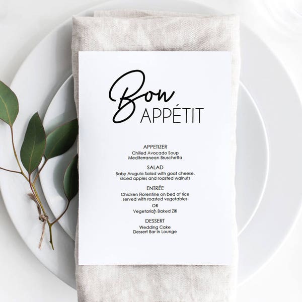 Bon Appetit Printable - Etsy