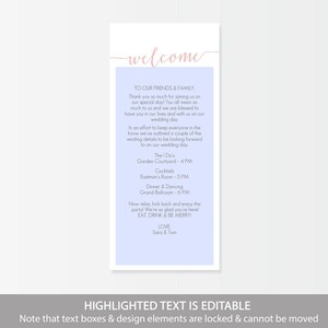 Blush Pink Welcome Card Printable Pink Welcome Bag Card - Etsy