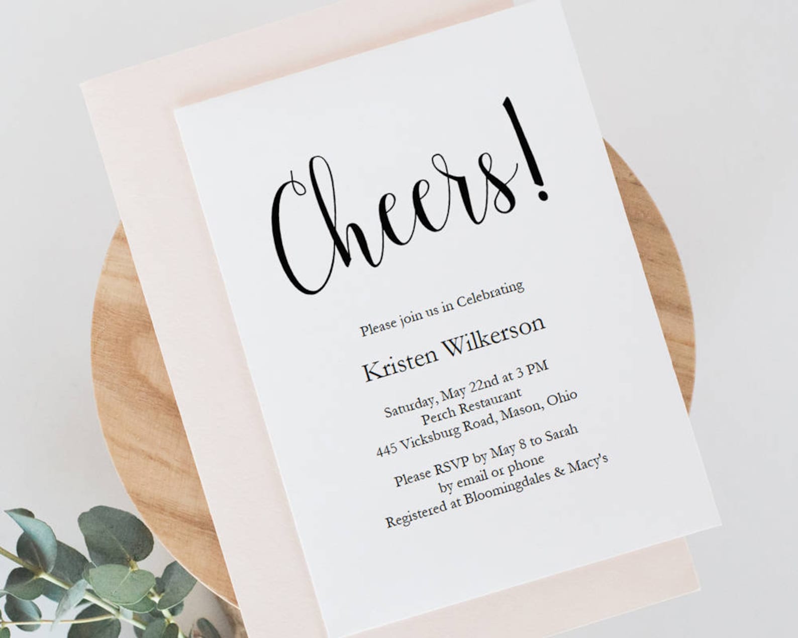 Printable Cheers Party Invitation Cocktail party bridal | Etsy