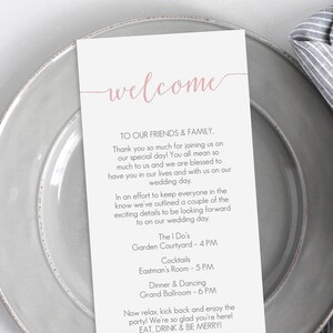 Blush Pink Welcome Card Printable Pink Welcome Bag Card - Etsy