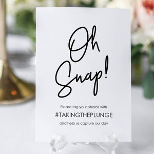 Oh Snap Social Media Sign Printable Hashtag Sign Template - Etsy