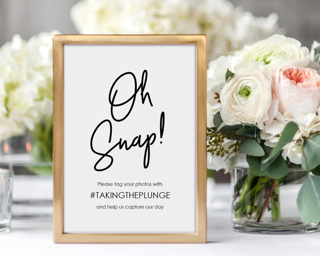 Oh Snap Social Media Sign Printable Hashtag Sign Template - Etsy