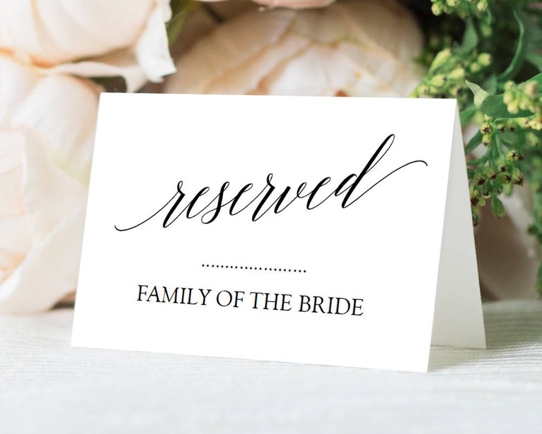 Printable Reserved Signs Tented Reserved Cards Wedding - Etsy