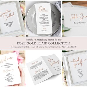 Rose Gold Signature Cocktail Menu Bar Sign Printable 8x10 Inches ...