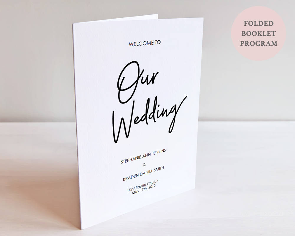 Printable Booklet Program Folded Program Modern Wedding | Etsy