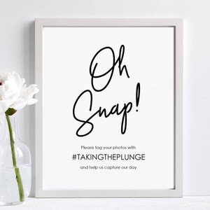 Oh Snap Social Media Sign Printable Hashtag Sign Template - Etsy
