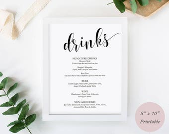 Cursive wedding menu | Etsy