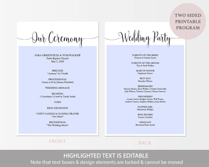 How To Make A Double Sided Program In Word