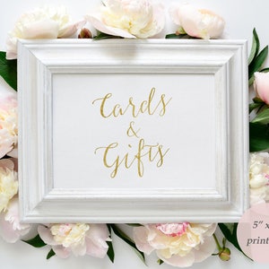 Gold Cards and Gifts Printable Sign Gold Faux Foil - Etsy