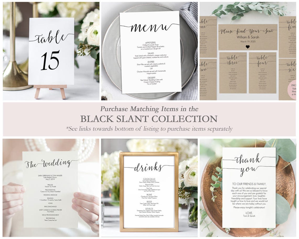 Menu Sign Template Framable Menu Card Editable PDF DIY | Etsy