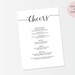 Cheers Bar Menu Printable Sign Instant Download Editable - Etsy