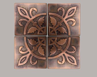 Metal tiles SET OF 4 backsplash kitchen tiles metal | Etsy