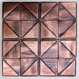 Metal Tiles, SET OF 4 , Backsplash, Kitchen Tiles, Metal Decorative ...