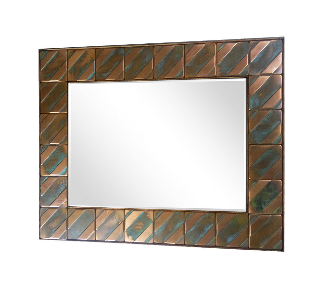 Decorative Mirror, Rustic Mirror, Copper Mirror Frame. Metal Mirror ...