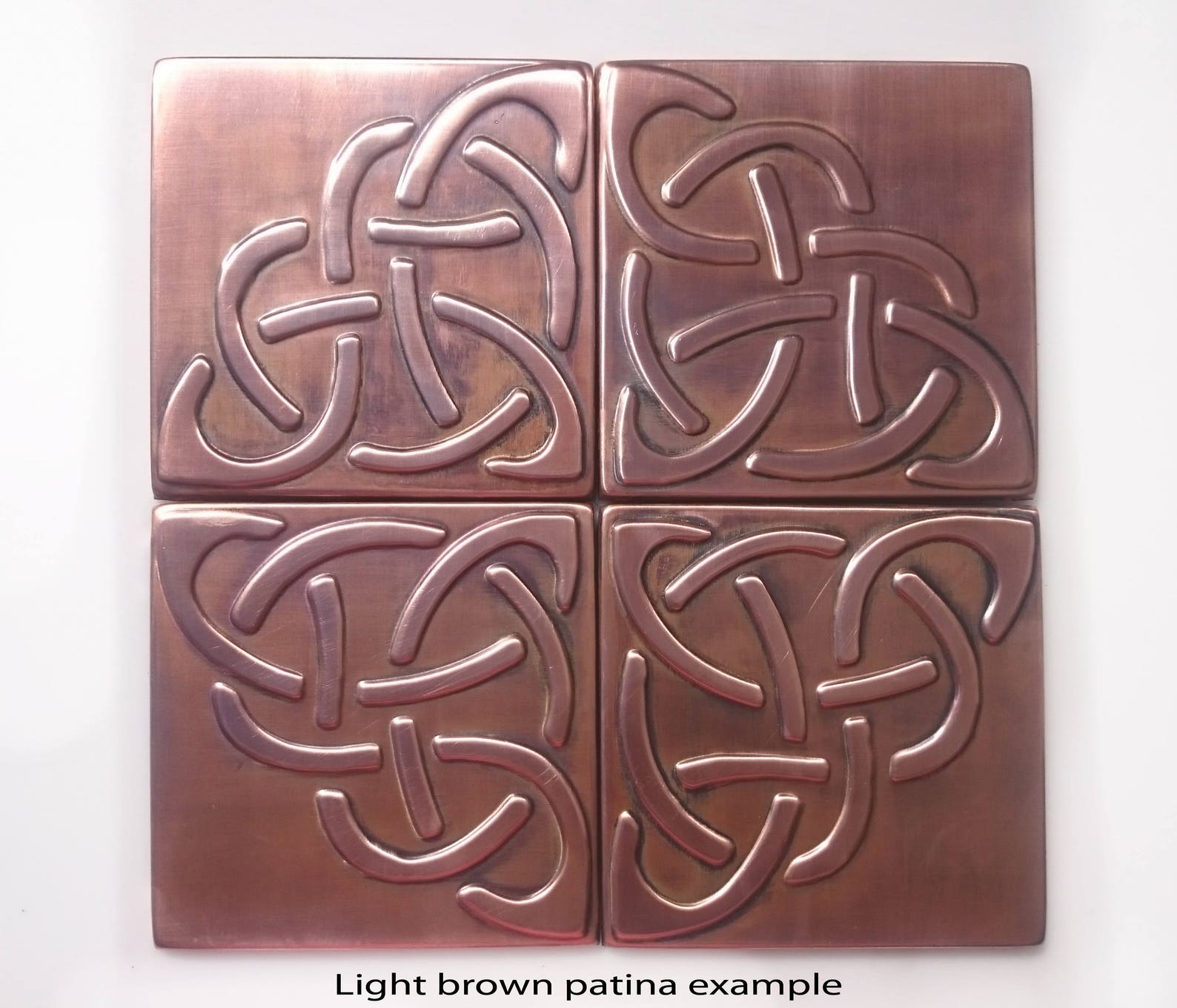 Set of 4 Metal Tiles, Celtic Tiles, Celtic Tile, Backsplash, Kitchen ...