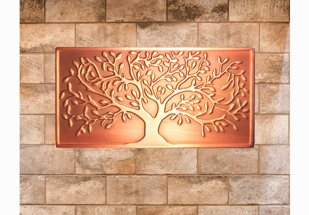 Copper Tree of Life Wall Tile, Metal Art Decor - Etsy