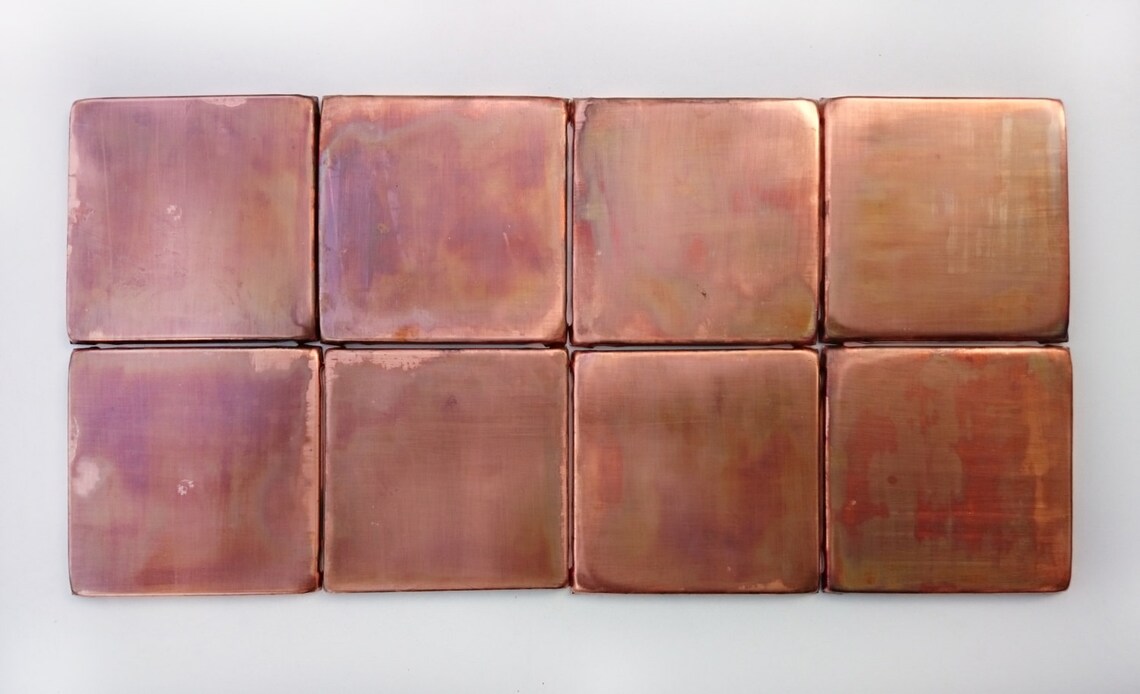 Accent Tiles Backsplash Set of 8 Brown Patinated Copper - Etsy