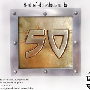 Brass House Number, Metal House Number ,hand Made Metal Sign, Hand ...