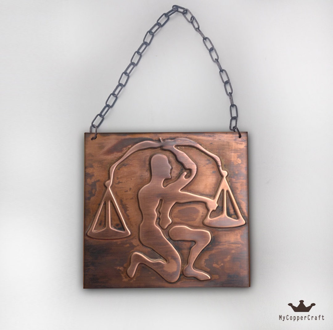 Libra Sign, Metal Libra, Libra Gift, Metal Wall Art, Copper Art, Copper ...