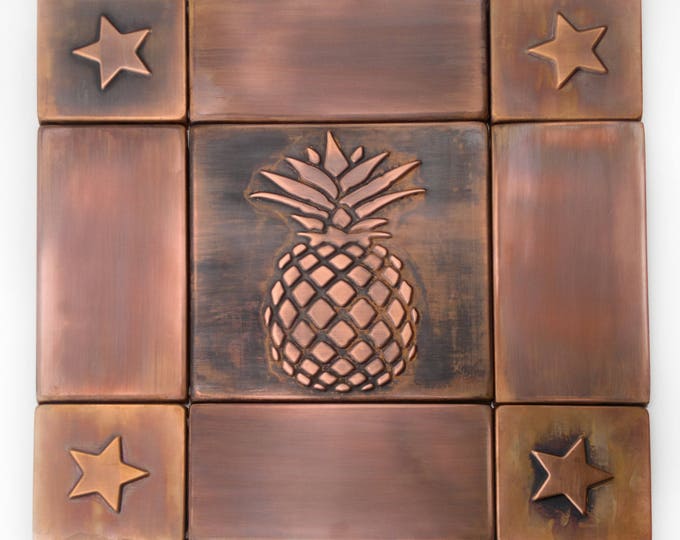 Pineapple Decor, Handmade Tiles, Backsplash, Copper Tiles, Handmade ...