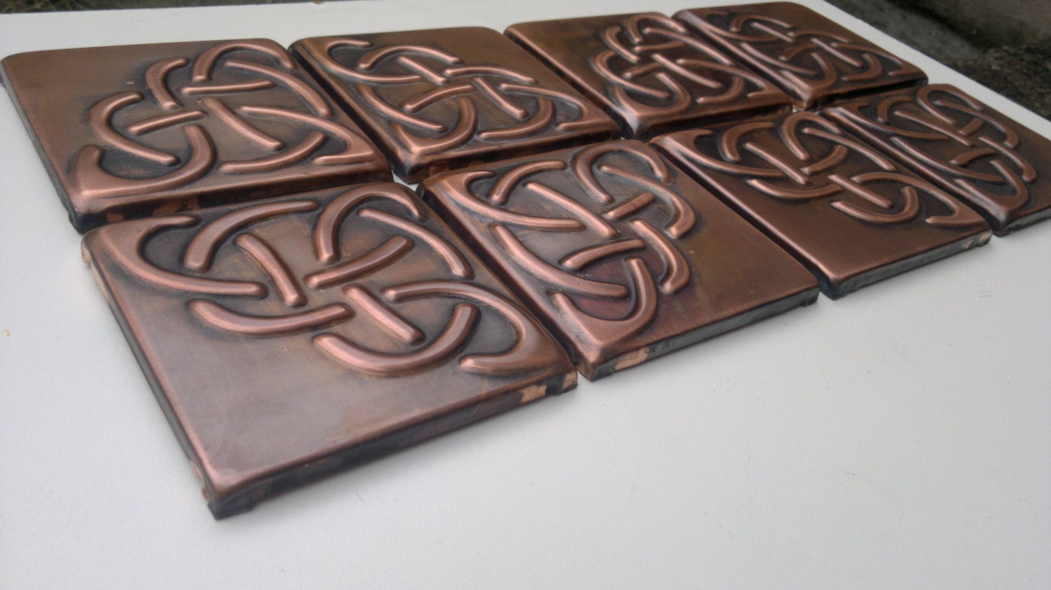 Copper, Kitchen Backsplash , SET OF 4 TILES, Rustic, Modern Copper ...