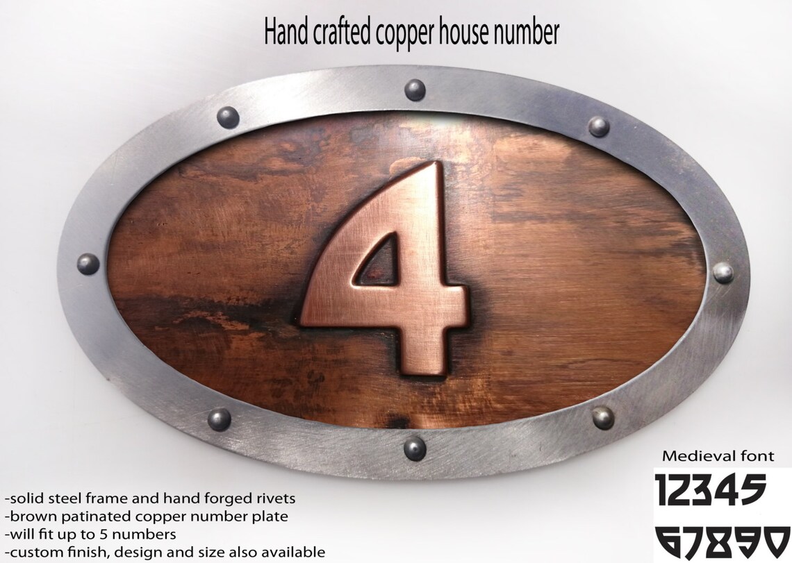 Copper Logo, Copper Sign, Metal Sign, Hand Forged Steel Rivets, Riveted ...