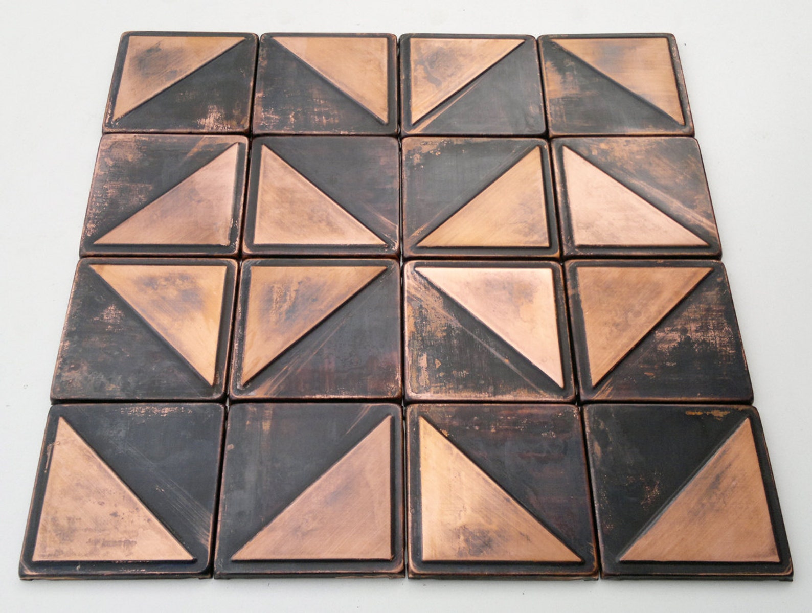 Copper Kitchen Dark Brown Patina Copper SET OF 16 TILES - Etsy