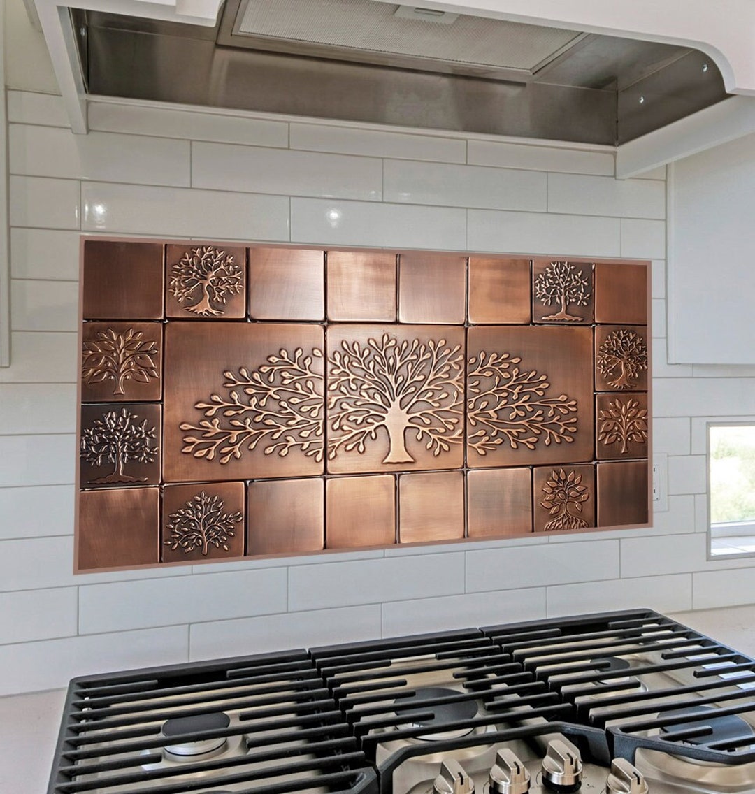 Tree of Life Mural , Size 32x16 Backsplashes Tree , Backsplash Copper ...