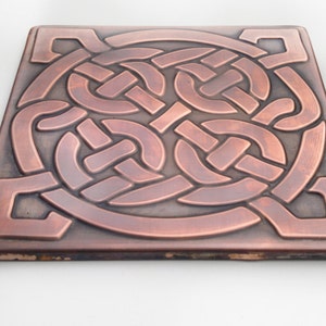 Copper Celtic Knot Tile, Patina Decor - Etsy