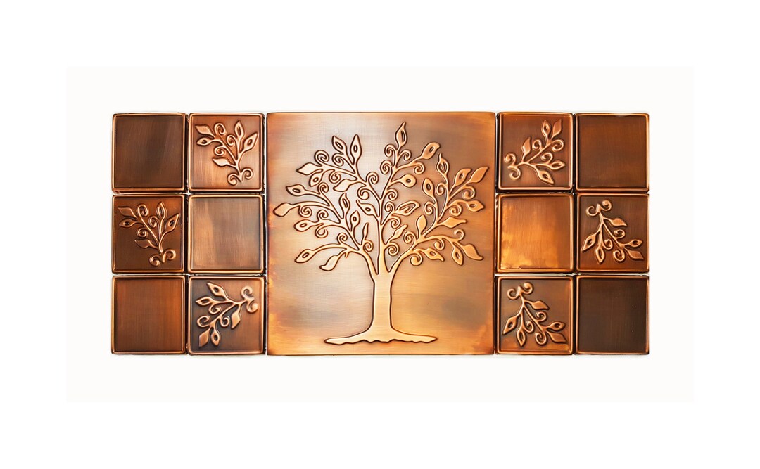 Beautiful Tree of Life Backsplash SIZE 28''x12'' Set of 13 Handmade ...