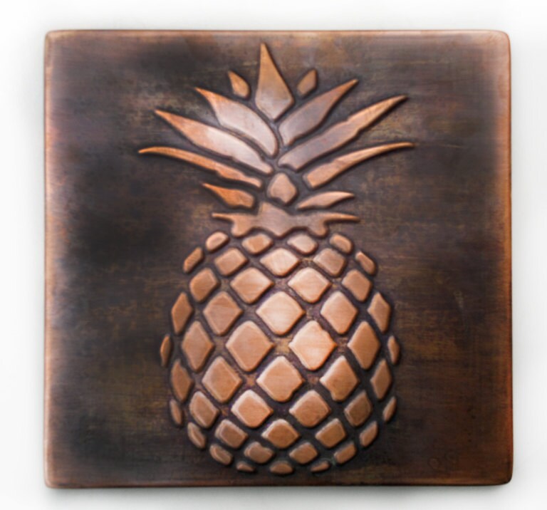 Pineapple Tile, Pineapple Wall Art, Pineaplle Decor, Copper Kitchen ...