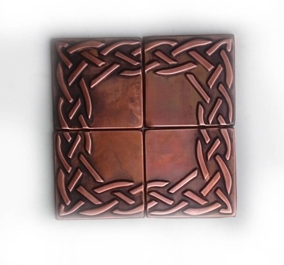 Celtic Tiles, Celtic Designs, Set of 4 Copper Celtic Tiles , Celtic ...