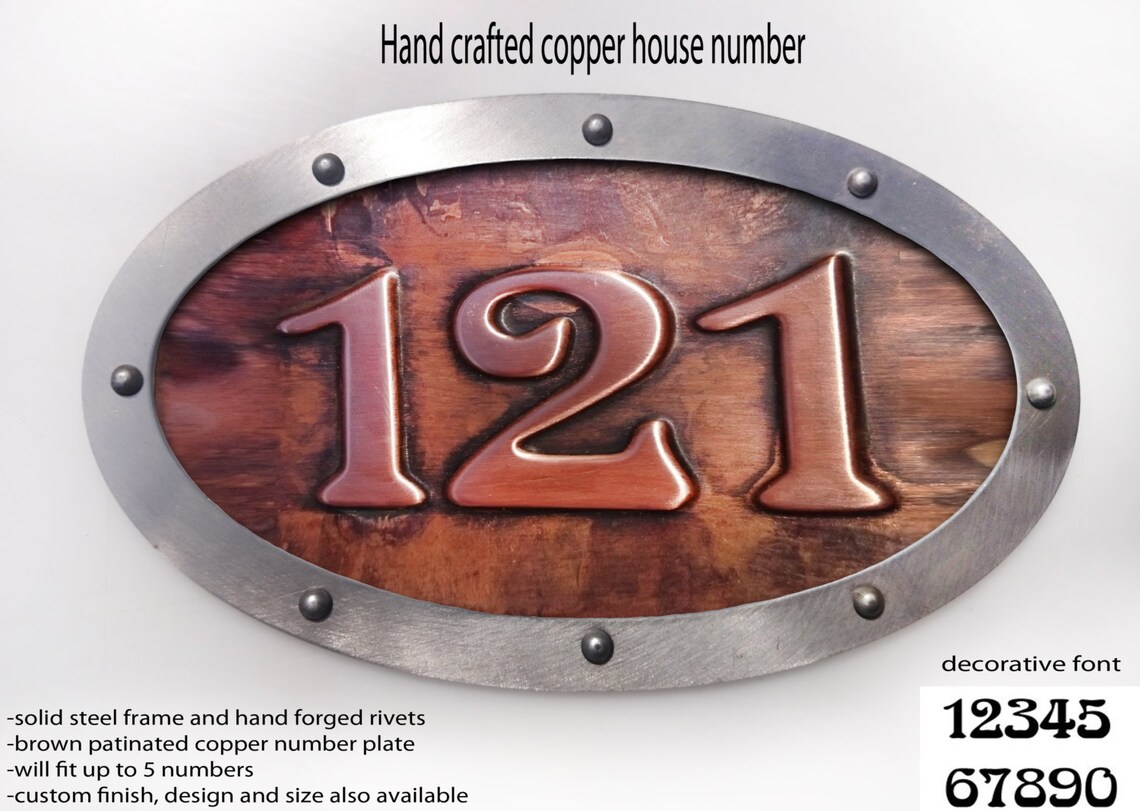 Copper Logo, Copper Sign, Metal Sign, Hand Forged Steel Rivets, Riveted ...
