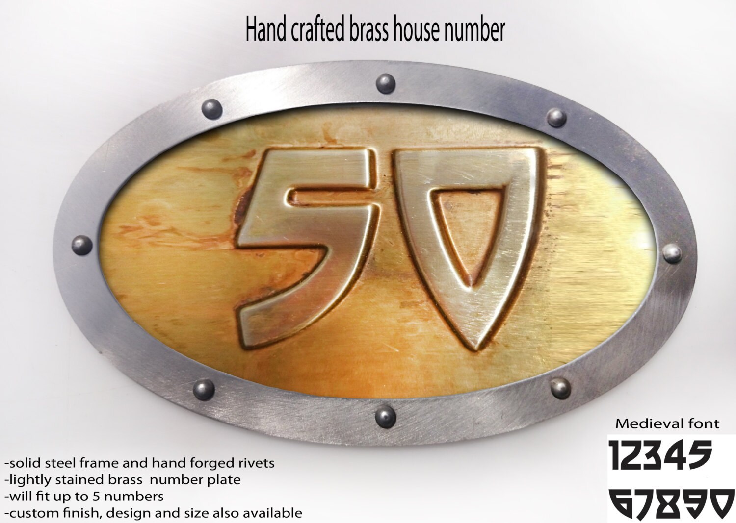 Brass logo Hand made brass sign Brass sign for house brass | Etsy